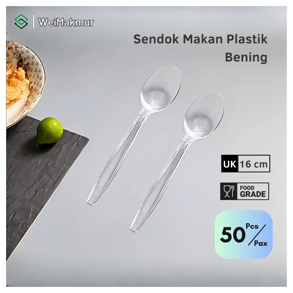 Jual Sendok Makan Plastik Bening Premium - Sendok Food Grade Kuat ...