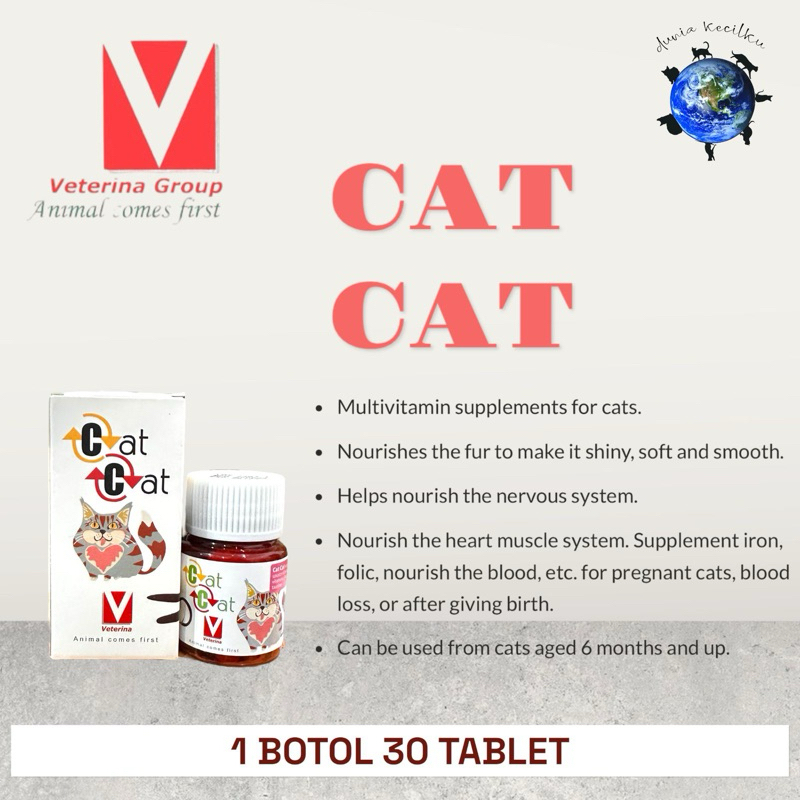 Jual Veterina Cat Cat Multivitamin Kucing & Kitten Up To 6 Month - Iron ...