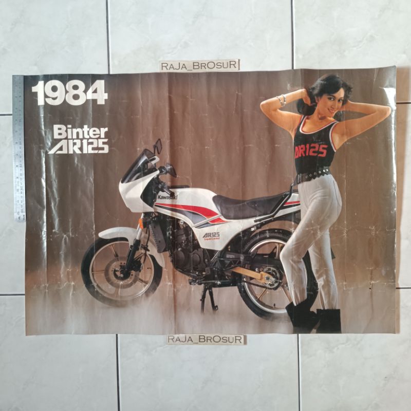 Jual Poster iklan jumbo jadul lawas ex dealer Kawasaki Binter AR 125 ...
