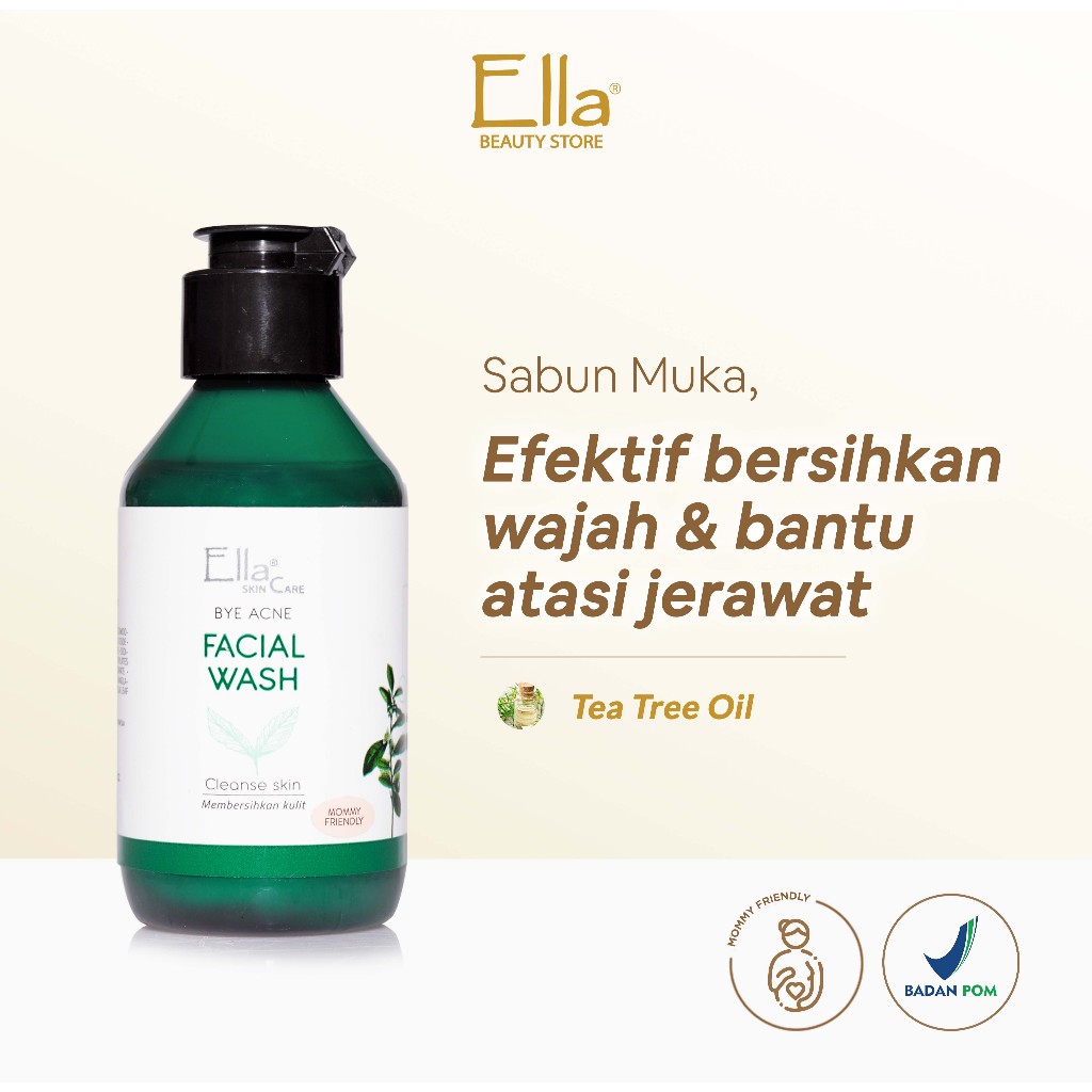 Jual [Facial Wash] Ella Skincare Bye Acne Tea Tree Oil 100gr - Kontrol ...