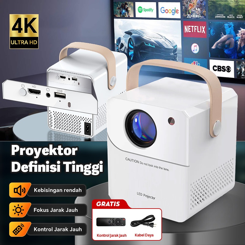 Jual Fokus Listrik Smart Proyektor Mini Portable Android TV 4K HD LCD ...