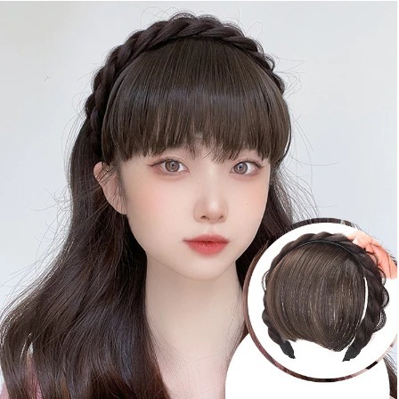 Jual PONI BANDO KEPANG wig poni rambut palsu kepang tulang ikan ...