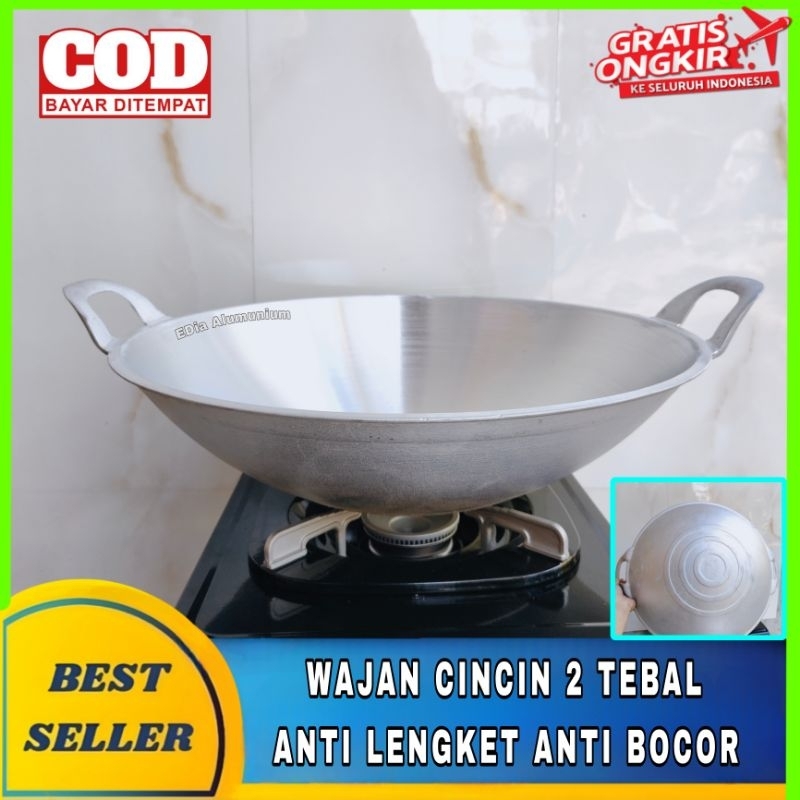 Jual Wajan Ceper Cincin 2 Super Tebal Anti lengket Wajan Alumunium anti ...