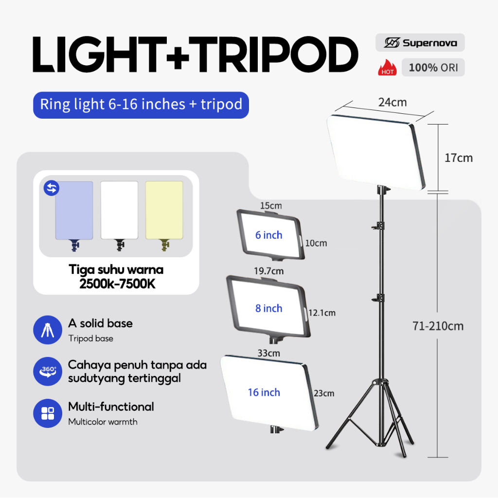 Jual Supernova Lampu Foto 11inci / 16inci / 6 inci Led Lampu Lighting Lampu Sorot Lighting ...