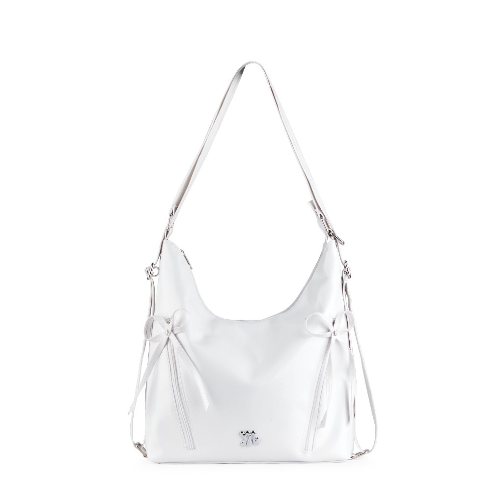 Jual Magia Minne Bag White Leather Shoulderbag and Backpack | Shopee Indonesia