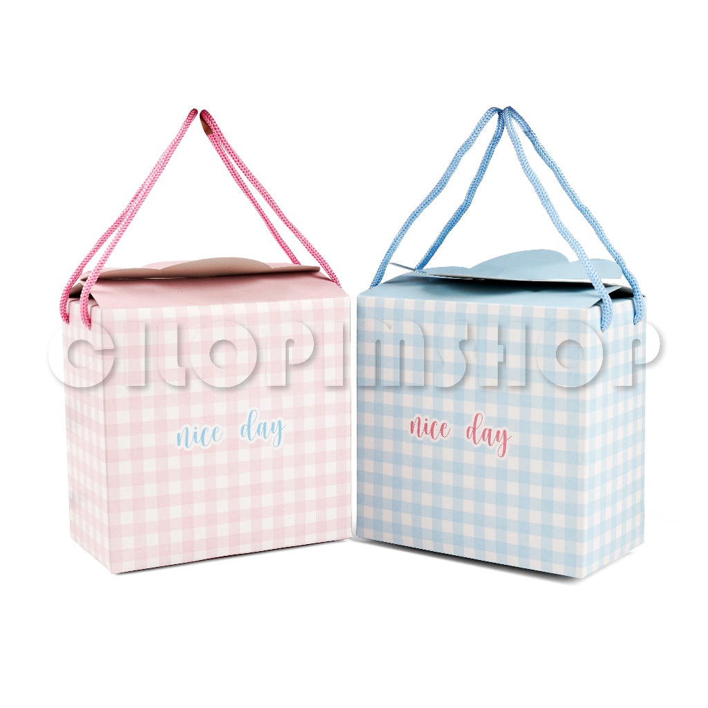 Jual BOX TALI MOTIF KOTAK KOTAK UNTUK ULTAH GIFT HAMPERS (ISI 5 PCS ...