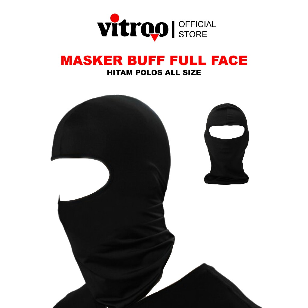 Jual Masker Buff Ninja Hitam Polos Full Face Masker Penutup Muka Masker ...