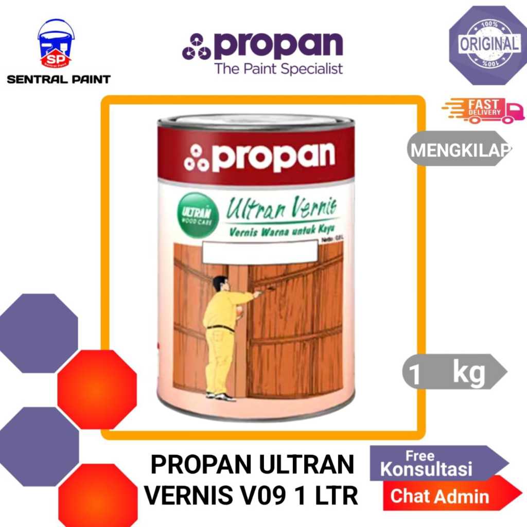 Jual Ultran vernis / reddish clay V09 / cat kayu propan / politur kayu ...