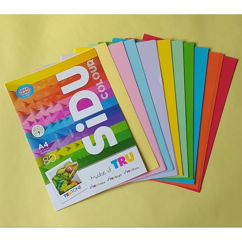 Jual 50 Lembar Kertas HVS Warna / Kertas Origami / Kertas Craft A4 80 ...