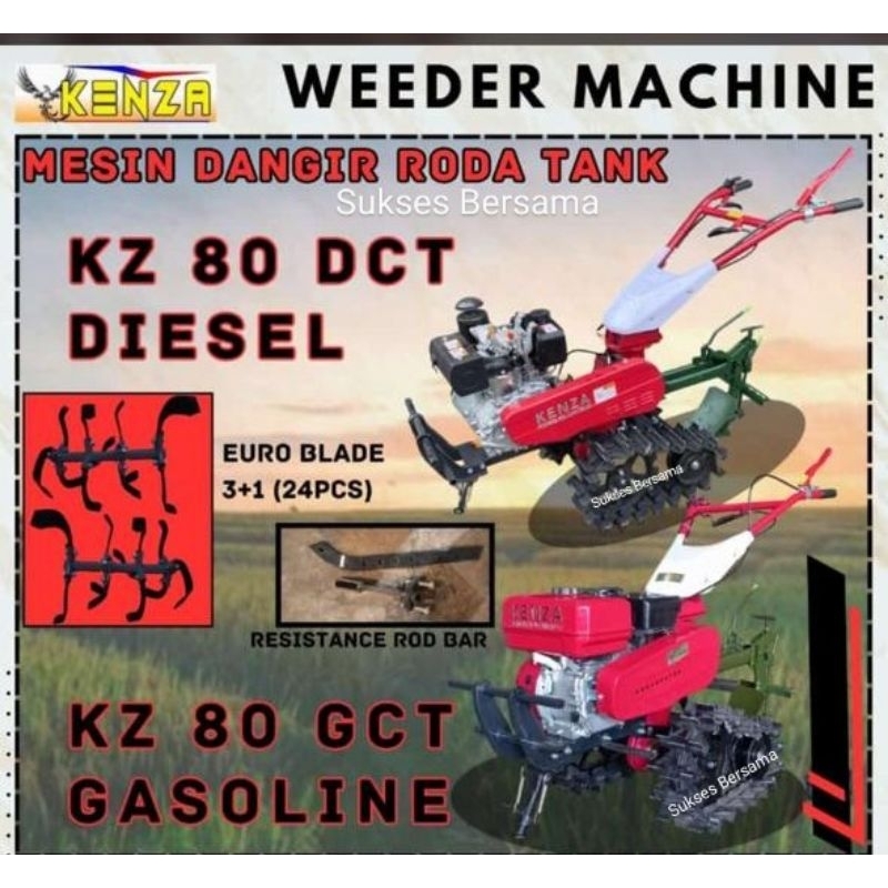 Jual Mesin Dangir / Weeder Machine Roda Tank Kenza KZ 80 DCT (Solar) KZ 80 GCT (Bensin) | Shopee ...