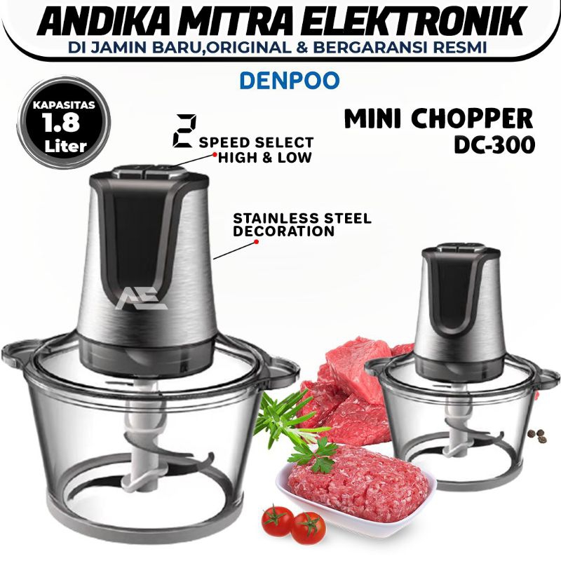 Jual Denpoo Mini Chopper Termpredd Glass Giling Daging maupun bumbu DC ...