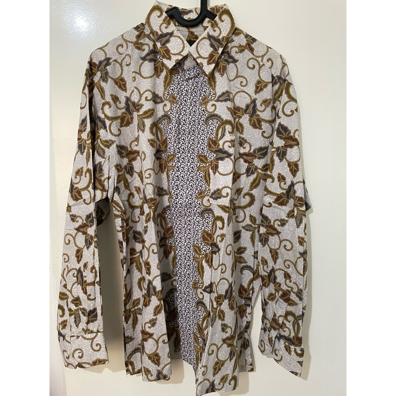 Jual Batik alisan putih lengan panjang pria | Shopee Indonesia