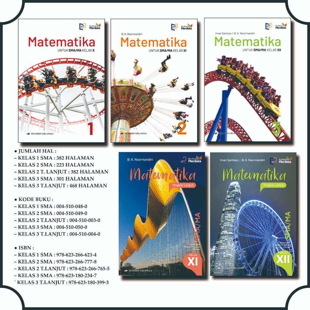 Jual MATEMATIKA Bk Noormandiri SMA Kelas 10 11 12 KURMER Erlangga Kurikulum Merdeka BARU DAN ...