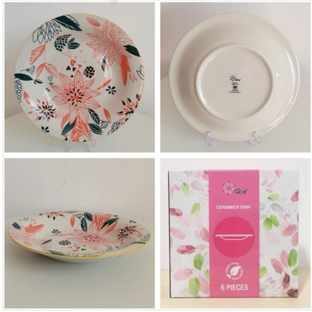 Jual piring Keramik cantik piring hampers parcel bandarlampung | Shopee ...