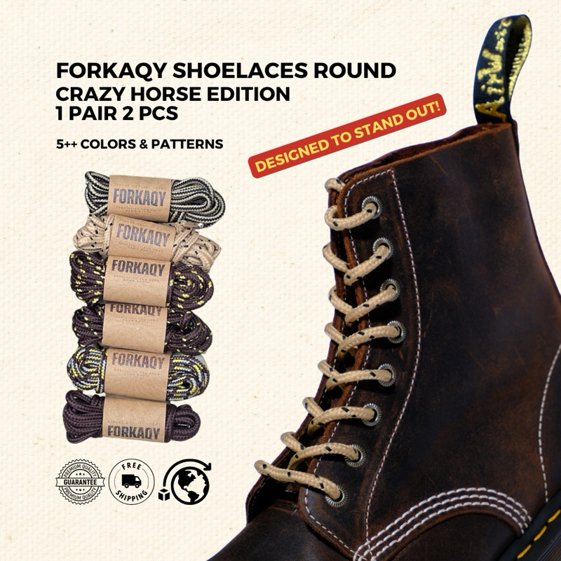 Jual FORKAQY Tali Sepatu 140 cm - Tali Sepatu Bulat 8 Lubang 8 Hole #2 ...