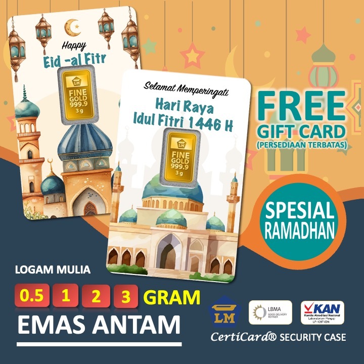 Jual LM Logam Mulia Emas Antam 0.5 gr 1 gr 2 gr 3 gr gram Kado Angpao ...