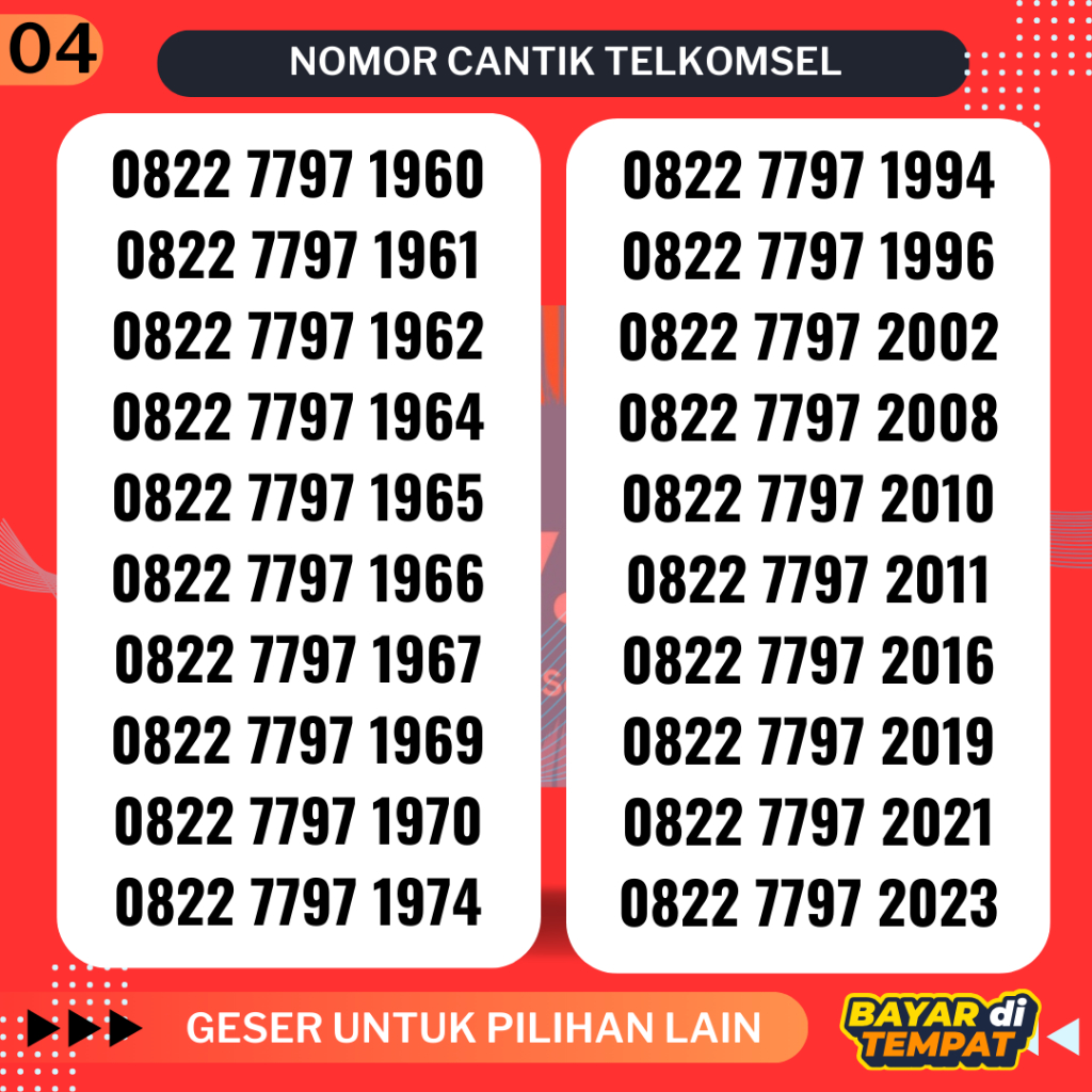 Jual NOMOR CANTIK TELKOMSEL SERI TAHUN LAHIR TERMURAH (COD) | Shopee Indonesia