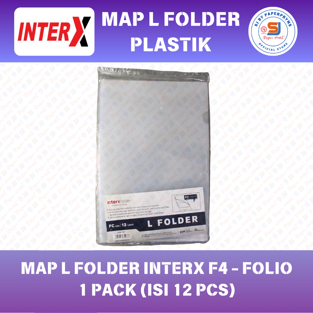 Jual Map L Folder Bening InterX Folio F4 (1 PACK ISI 12 FILE) | Shopee Indonesia