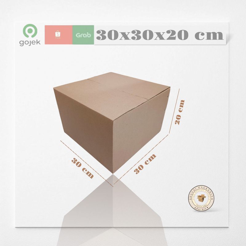 Jual kardus ukuran 30x30x20 cm box singel wall polos ST | Shopee Indonesia