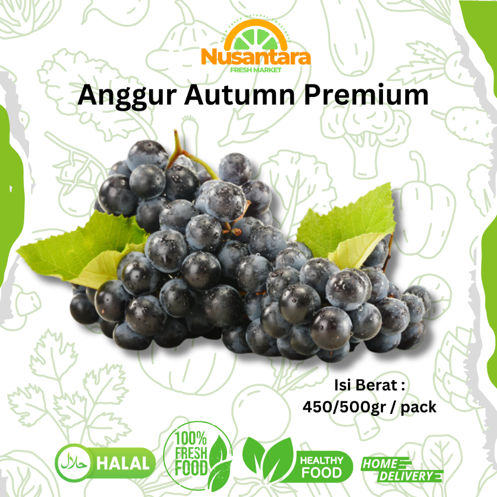 Jual Anggur Autumn Less Seed Premium - Anggur Midnight Beauty 500gr ...