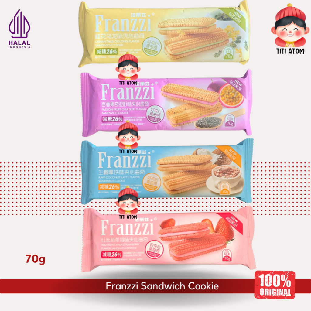 Jual Franzzi Sandwich Cookie Osmanthus Oolong Passion Fruit Chia Seed ...