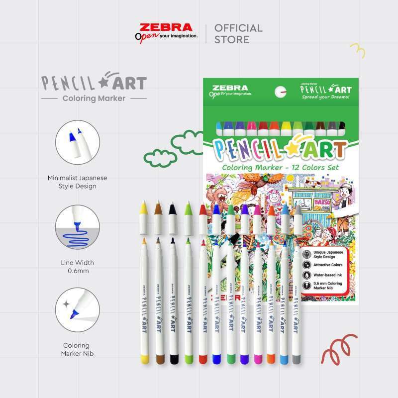 Jual 1 PCS ZEBRA PENCIL ART / SPIDOL WARNA ZEBRA / WATER BASED MARKER ...