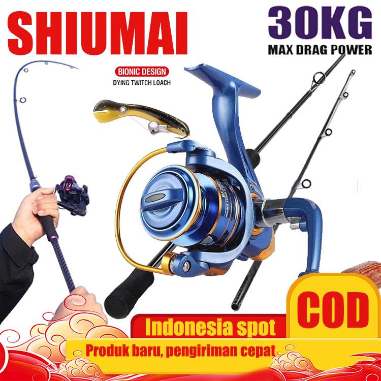 Jual Set joran dan gulungan pancing BF1000-7000 Gulungan logam untuk ...