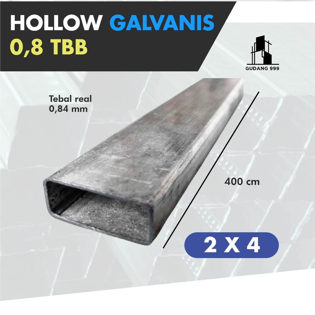 Jual HOLLOW 2x4 0,8 mm / HOLO / RANGKA HOLLOW GYPSUM / HOLLOW GALVANIS POLOS | Shopee Indonesia