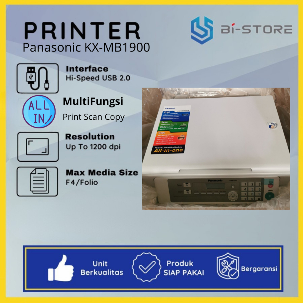 Jual Printer Laser MultiFungsi Print Scan Copy Panasonic KX-MB1900 ...