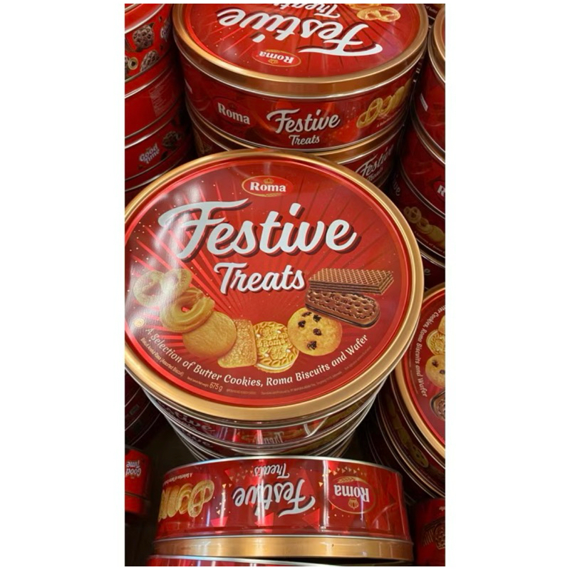 Jual Roma Festive Treats biskuit kaleng 250g/675g | Shopee Indonesia