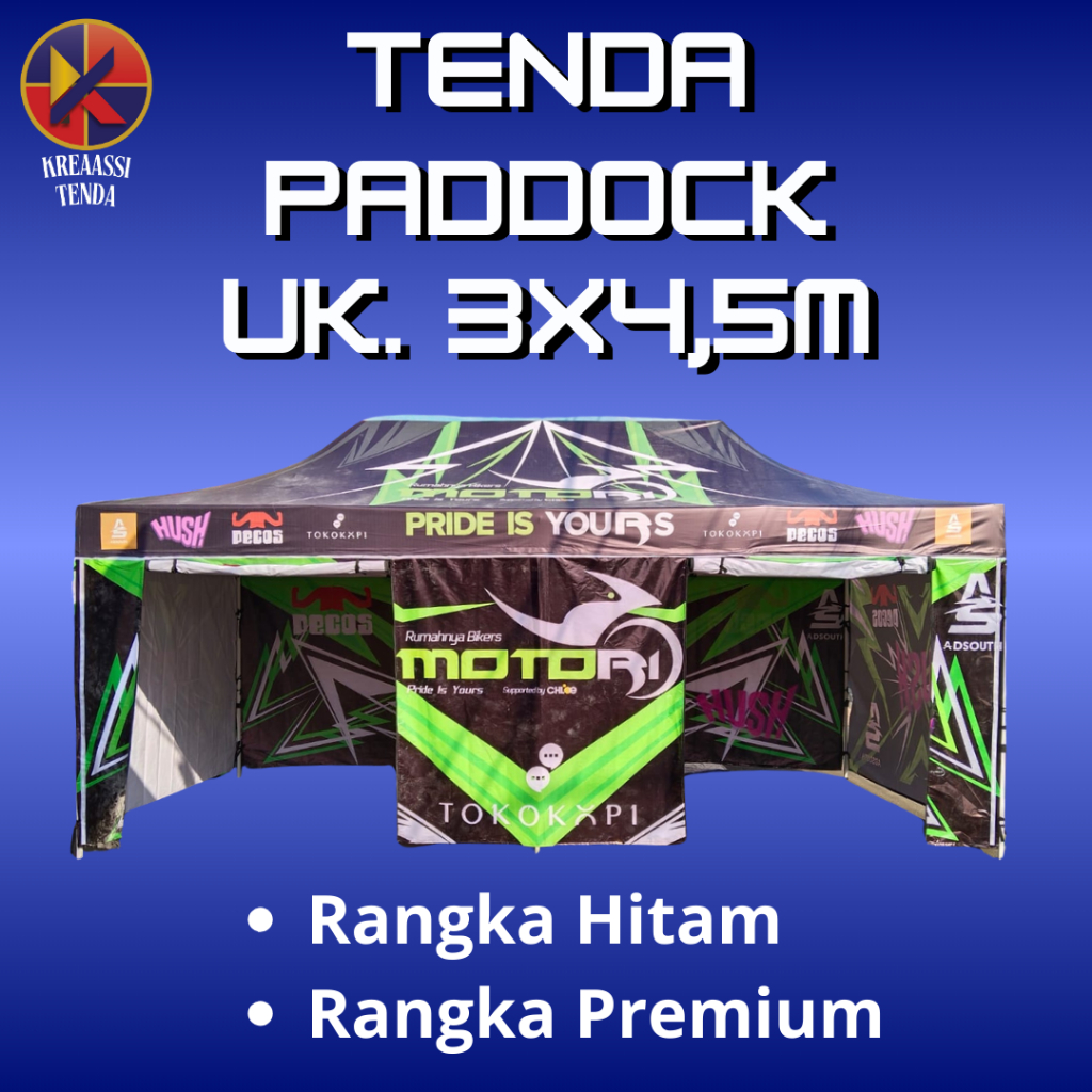Jual TEDA PADDOCK BALAP RACING 3X4,5 BAHAN IZZZI 360GSM FULL PRINTING ...
