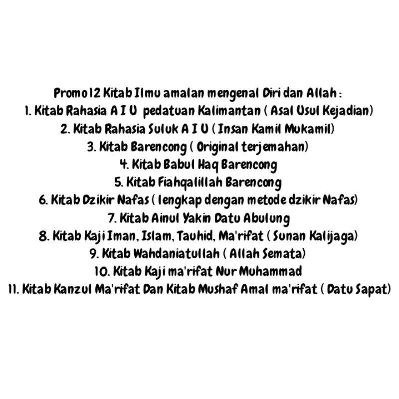 Jual Promo 12 Kitab Kaji amalan mengenal diri mengenal Allah | Shopee ...