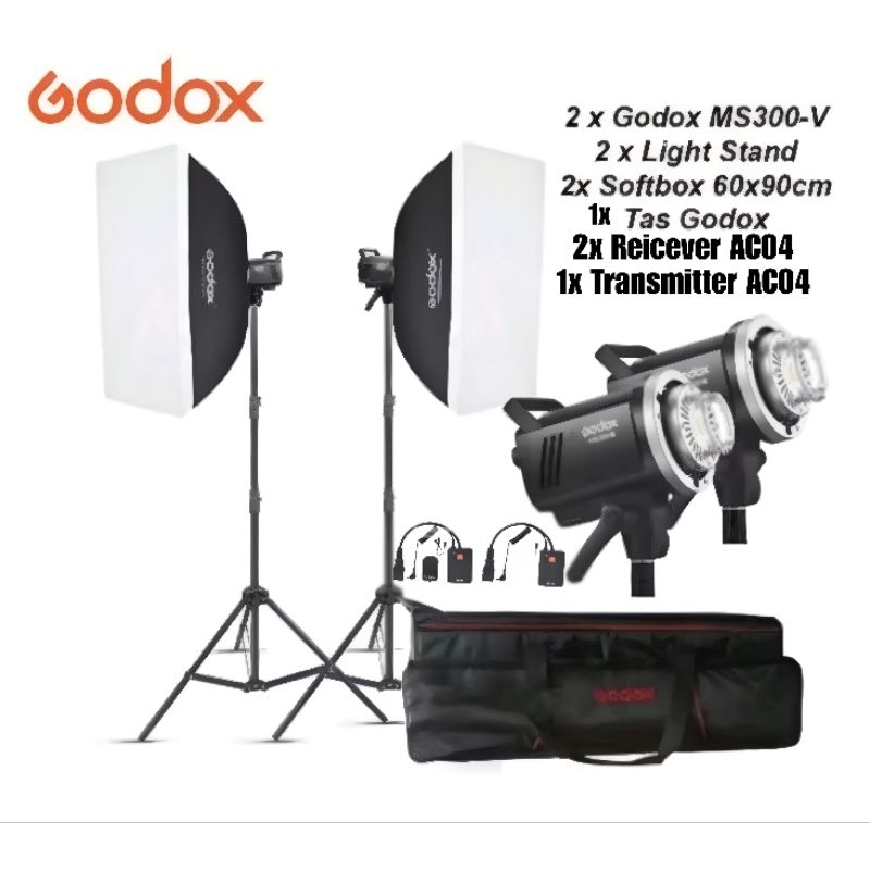 Jual Paket Godox MS300V LED Video Foto Light Flash Tube Lampu Studio ...