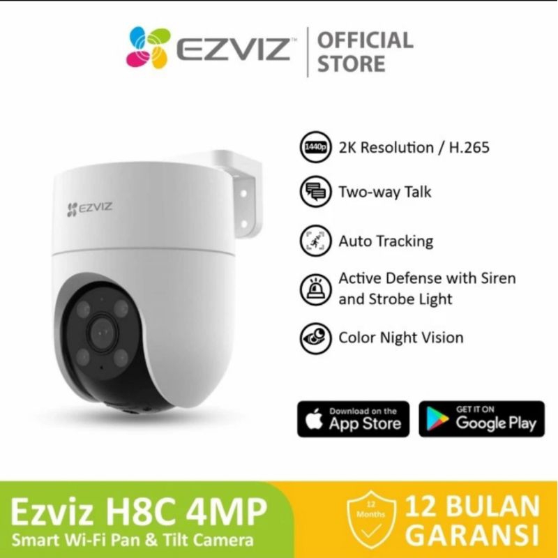 Jual EZVIZ H8C 4MP 2K OUTDOOR COLOR NIGHT VISION PAN & TILT CAMERA ...