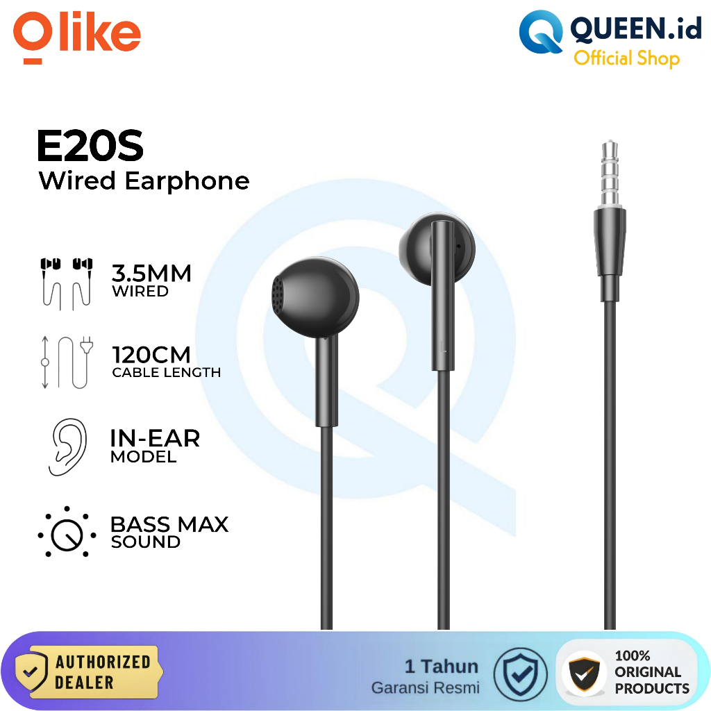 Jual Olike E20S Wired Earphone Headset Kabel 120cm Aux 3.5mm Jack Audio ...