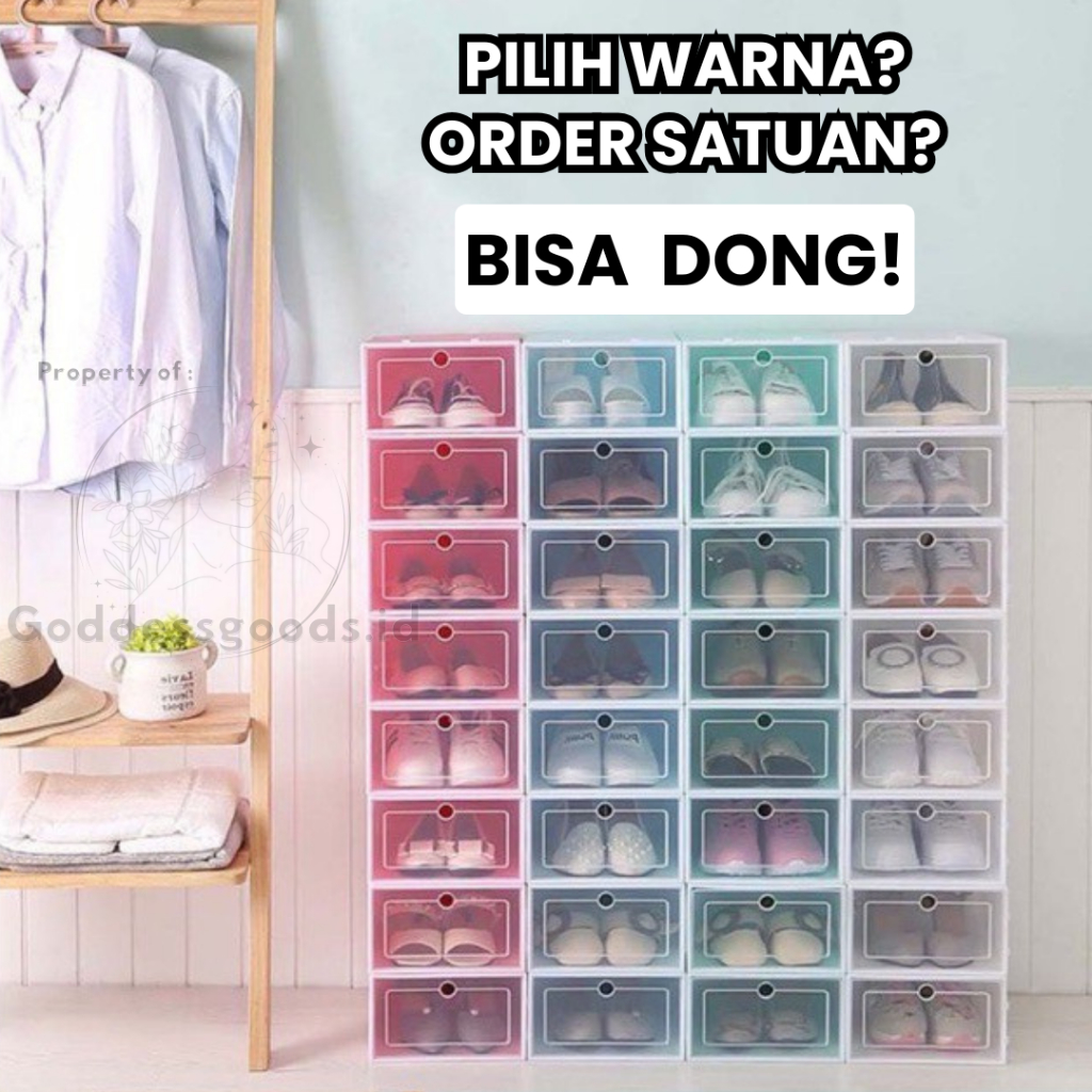 Jual [TERMURAH] Kotak Sepatu Transparan Tebal Serbaguna Shoes Box ...