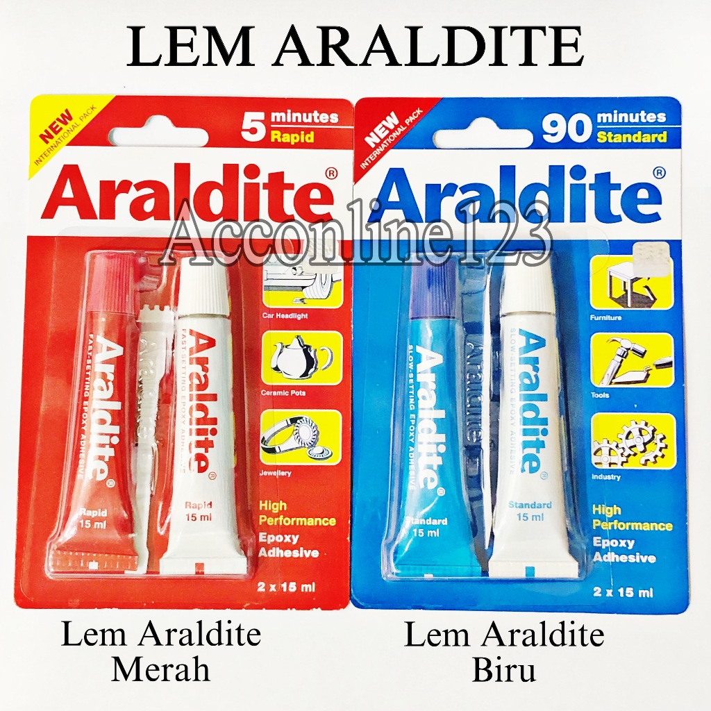 Jual Lem Araldite Merah dan Biru / Araldite Rapid Epoxy Adhesive ...