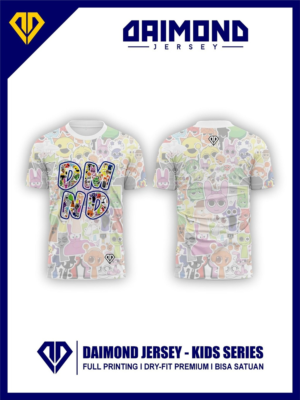 Jual DAIMOND JERSEY KIDS - Jersey Anak Motif Sprunki Lucu & Imut Full ...