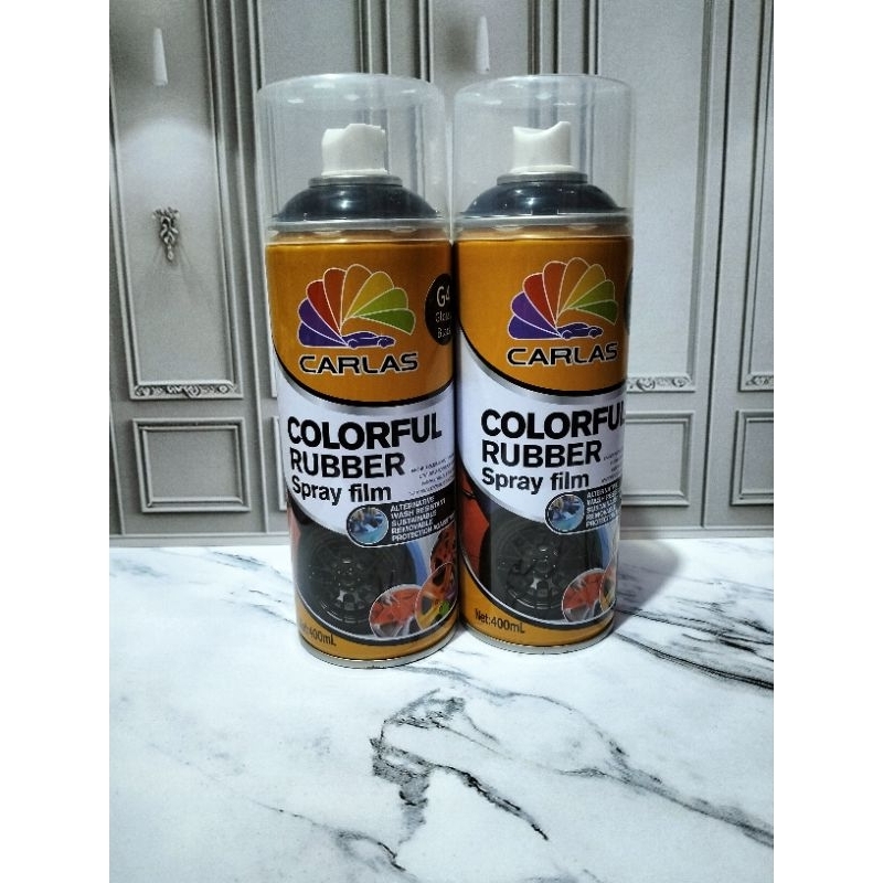 Jual Carlas Rubber Paint Spray-Cat Pilox Karet- Black Glossy - Hitam ...