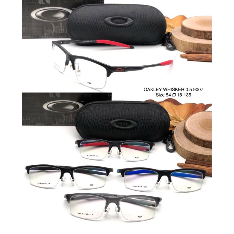 Jual frame kacamata pria wanita sporty half frame kotak oakley whisker ...
