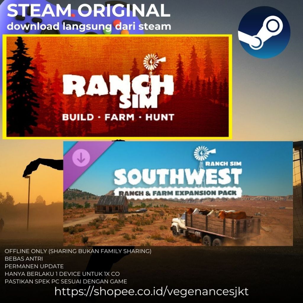 Jual Ranch Simulator: Build, Hunt, Farm + Southwest Ranch & Farm ...