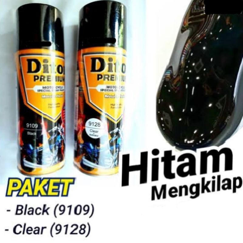Jual Pilok Hitam Kilap Diton Premium Paket 2 klg Cat Semprot Sepeda ...