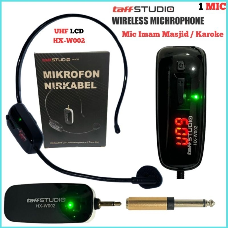 Jual COD Cepat Mic Bando Imam Masjid Wireless Microphone UHF Call Center with Transmitter / Mik ...