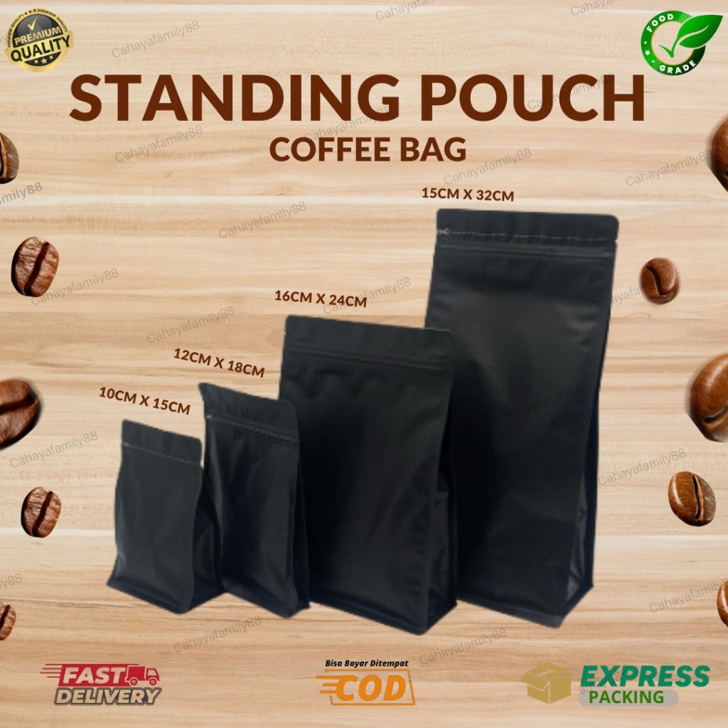 Jual Standing Pouch Coffee Bag 8 Sides Kopi Kantong Teh Klip Aluminium ...