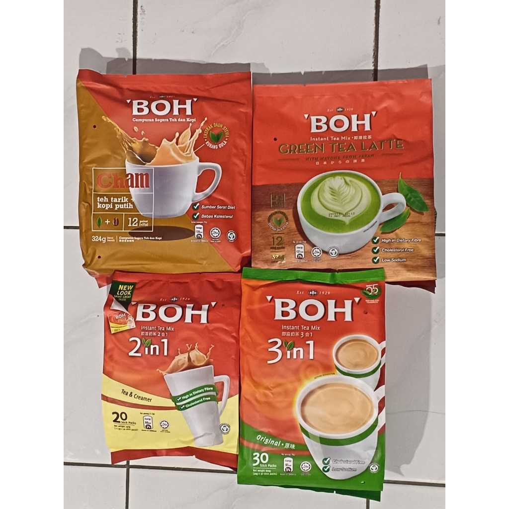 Jual BOH 3in1 Instant Tea Mix Original Less Sugar Vanila Variant 2IN1 ...