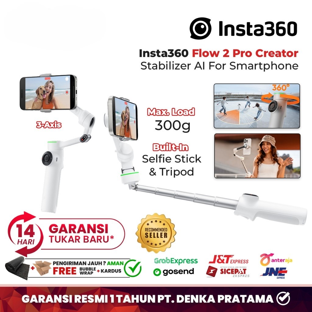 Jual Insta360 Flow 2 Pro AI-Powered Smartphone 3-Axis Stabilizer Face Tracking Phone Gimbal ...