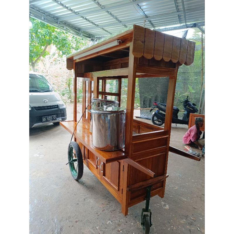 Jual gerobak mie ayam bakso roda tiga model booth dan dua dandang ...