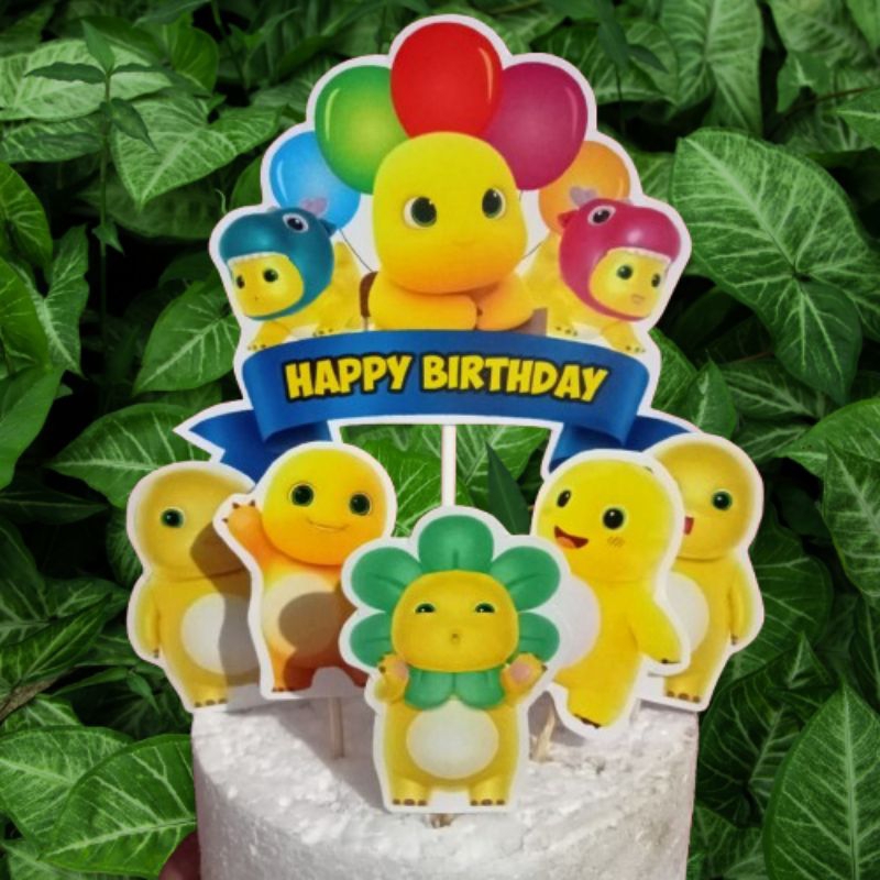 Jual Topper Kertas NAILONG DINO KUNING Kue Ulang Tahun / Birthday Cake ...