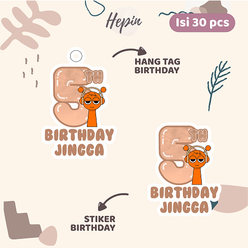 Jual (30pcs) diecut Hang tag & stiker ulang tahun tema SPRUNKI /label ...