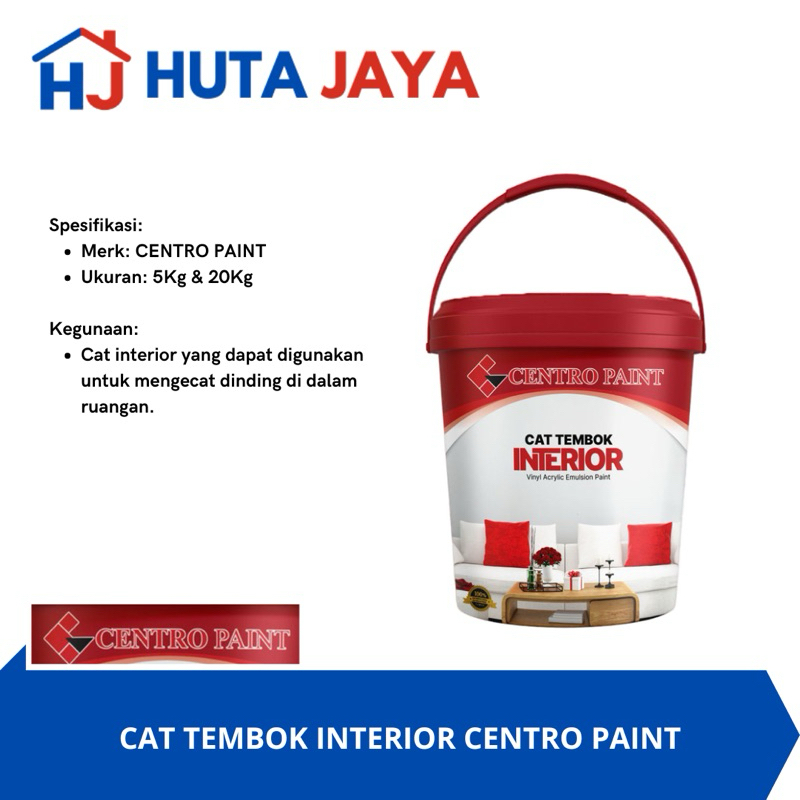 Jual Cat Tembok Interior Centro Paint Ukuran 5Kg & 23Kg Putih | Shopee ...